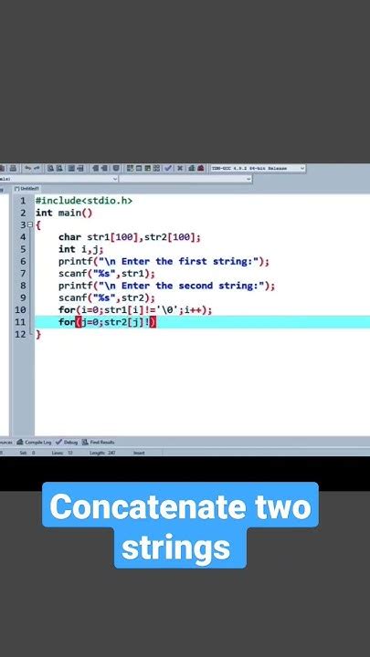 C Program To Concatenate Two Strings Without Using Library Function