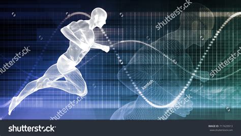 Fitness Technology Sports Monitoring Data Concept Stock Illustration