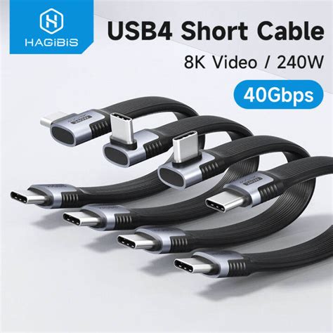 Hagibis Usb4 Data Cable 40gbps Usb C To Type C Short Cable Portable Fast Charging Cable Pd 240w