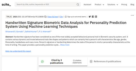 Handwritten Signature Biometric Data Analysis For Personality
