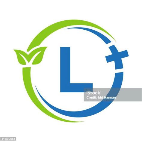 편지 L 건강 관리 로고 알파벳 L 기호에 의사 로고 의료 약국 플러스 기호 디자인 간호사에 대한 스톡 벡터 아트 및 기타