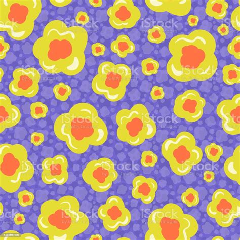 紫と黄色の花柄のシームレスなベクター画像パターン まぶしいのベクターアート素材や画像を多数ご用意 まぶしい イラストレーション