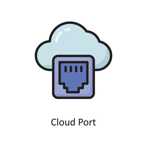 Cloud Port Vector Filled Outline Icon Design Illustration Cloud