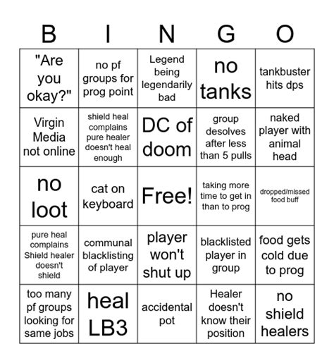 Raid Bingo 2 Bingo Card