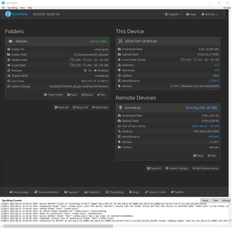 Sync Frozen On Synology NAS DSM Support Syncthing Community Forum