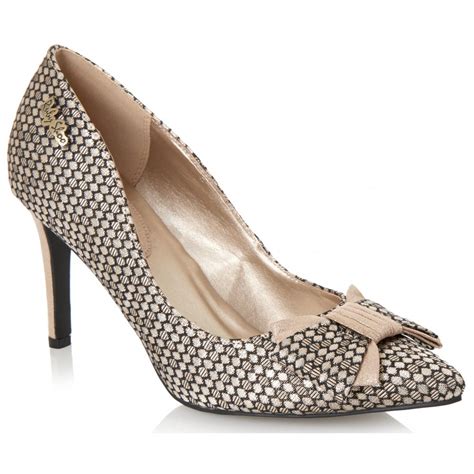 Ruby Shoo Womens Jenna Gold Slip On Court Shoes