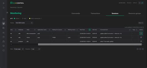 Мониторинг сессий в Adb с использованием Arenadata Db Control Adb