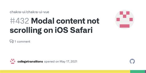 Modal Content Not Scrolling On Ios Safari · Issue 432 · Chakra Uichakra Ui Vue · Github