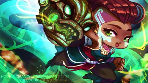 Lol Wallpaper Chibi Ahri Chibi League Of Legends By Grumpythesheep On
