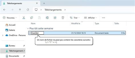 Caractères spéciaux interdits dans le nom de fichier de Windows