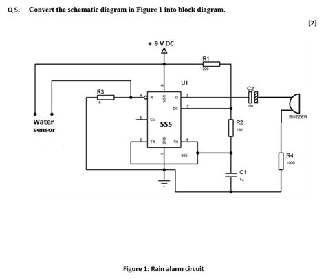 Rain Alarm Circuit Using 555 Timer