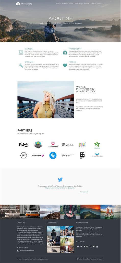 博客设计网站主题模板 Photographer Wordpress Theme 云瑞设计