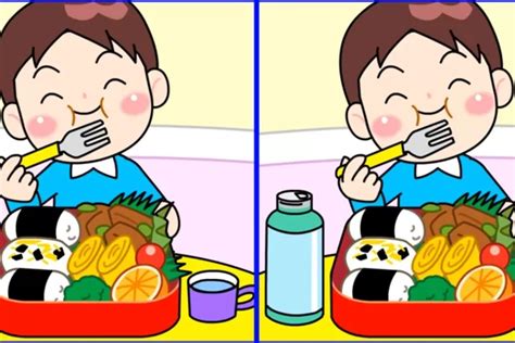 TES IQ Temukan Perbedaan Dari Kedua Gambar Anak Yang Sedang Makan Ini