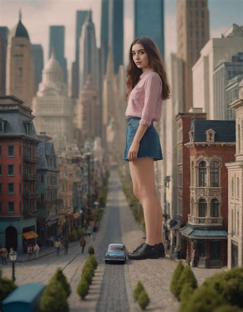 Giantess Girl In A Shrunken City By Dengts On Deviantart