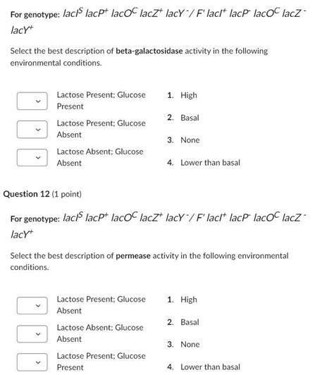 Solved For Genotype Lacl S Lacp Laco C Lacz Zlac −f Lacl