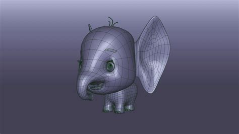 귀여운 노란 아기 코끼리 만화 3d 모델 30 Fbx Obj Blend Free3d