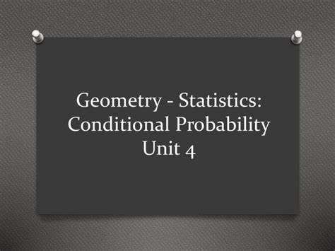 Conditional Probability Lesson Plan Geometry Statistics