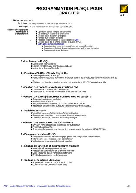 Pdf Programmation Plsql Pour Oracle® · Déclarer Des Fonctions