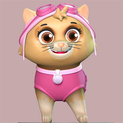 Cat Skye Paw Patrol 3d Model By Lovemodel