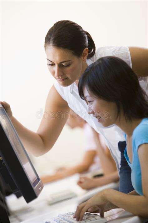 Pretty Women At Office Building Shaking Hands Stock Image Image Of