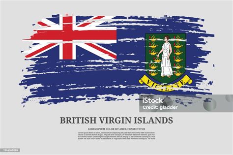 Ilustración De Bandera De Las Islas Vírgenes Británicas Con Efecto De