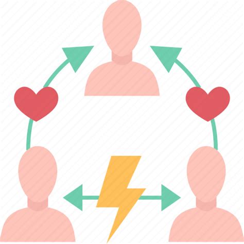 Triangulation Romantic Love Triangle Relationship Icon Download
