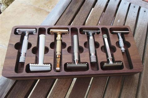 Brick Safety Razor Display African Hardwood Etsy Hardwood Diy