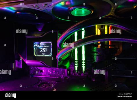 Case Mod Concept With Cpu Liquid Cooling System Motherboard Case Led Kit And Rgb Fan Stock