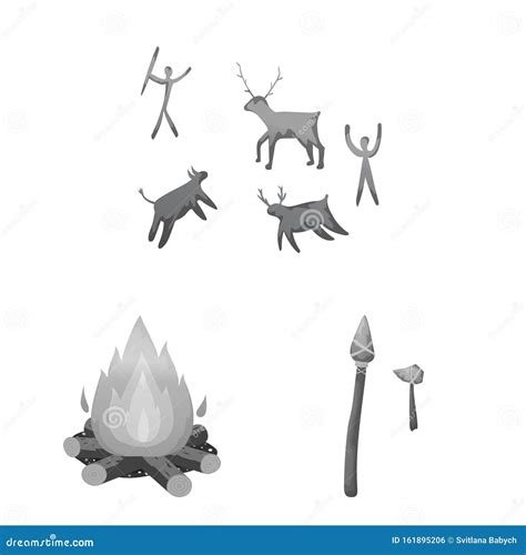 历史与时代标志的矢量设计 历史和新石器时代的库存矢量图 向量例证 插画 包括有 史前 演变 161895206