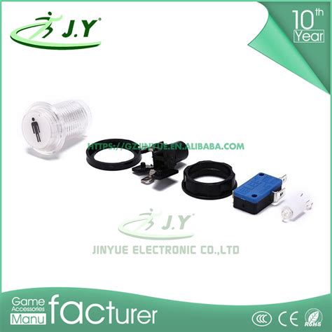 1p2p街机小圆按钮开关33mm圆形按钮按键印字 游戏机按钮 带灯开关 阿里巴巴