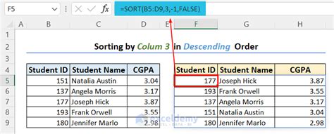 How To Use Sort Function In Excel
