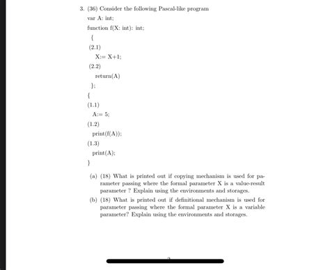 Solved 36 Consider The Following Pascal Like Chegg