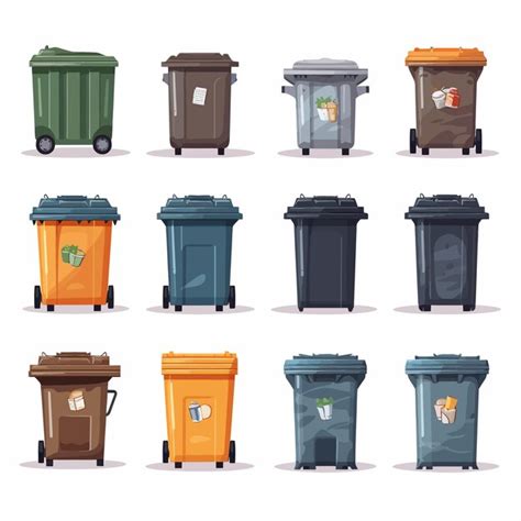 Premium Vector Setofwastecontainervector