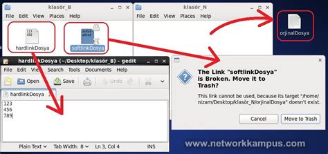 CentOS DOSYALARA LİNK TANIMLAMA ln KOMUTU NetworkKampüS