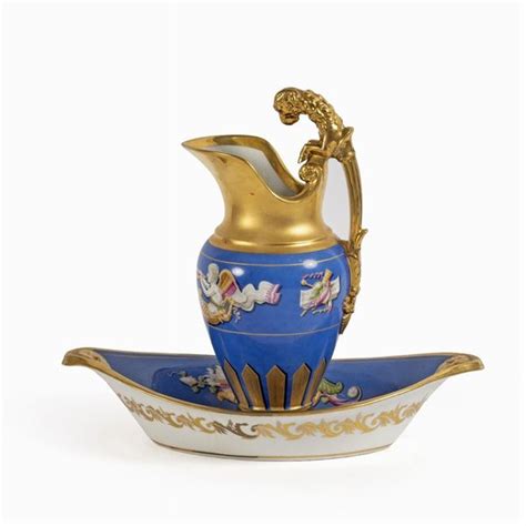 Caraffa Con Bacile In Porcellana Francia XIX XX Sec Asta Da Importanti Collezioni Romane