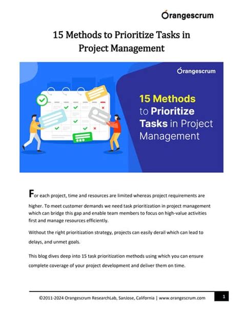 15 methods to prioritize tasks in project management pdf