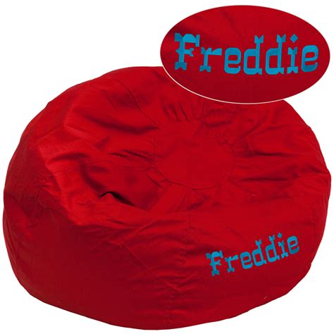 Personalized Oversized Solid Red Bean Bag Chair By Flash Furniture