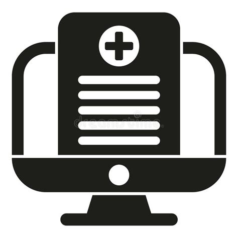 Computer Data Icon Simple Vector Test Lab Stock Vector Illustration