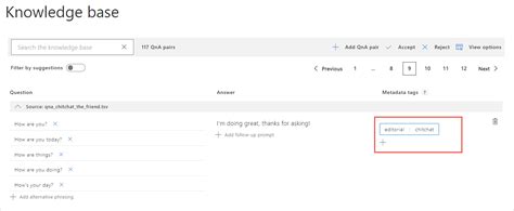 在 qna maker 知識庫中新增閒聊 azure ai services microsoft learn
