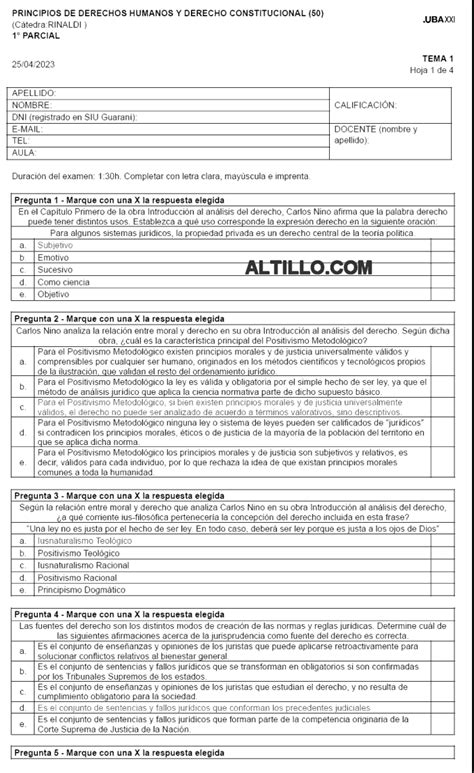 1º Parcial E Principios de Derechos humanos y Derecho Constitucional