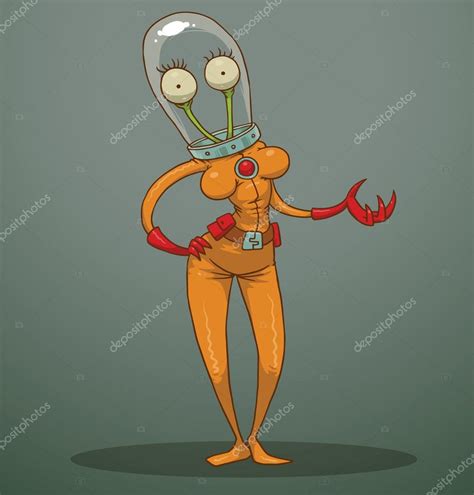 Funny Alien With Female Breasts — Stock Vector © Ivannikulin 87670126