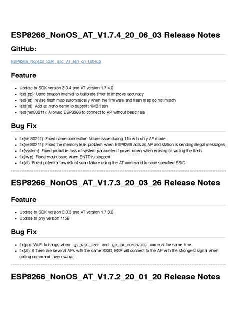 Esp8266 Nonos At Release Note Pdf