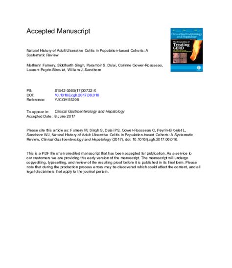 Pdf Natural History Of Adult Ulcerative Colitis In Population Based