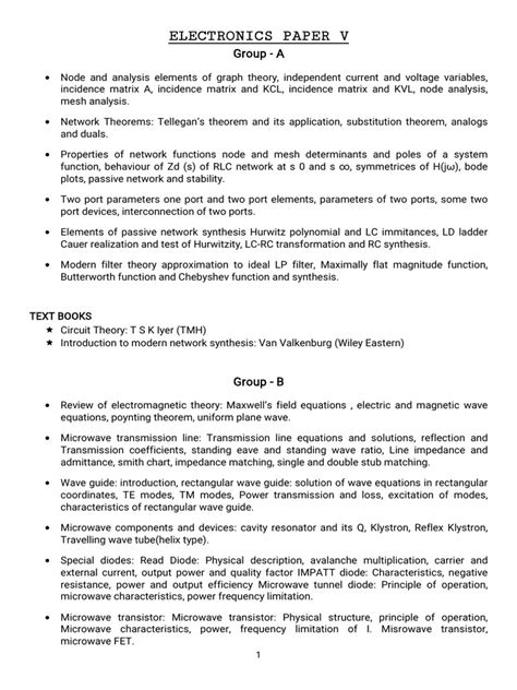 Electronics Syllabus 3rd Year Pdf Amplifier Logic Gate