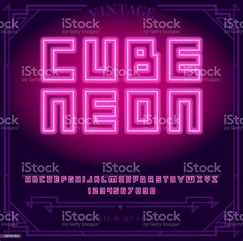 明亮的霓虹燈字母字母 數位和符號在向量中符號夜秀夜總會向量圖形及更多打字體圖片 打字體 夜晚 夜生活 Istock