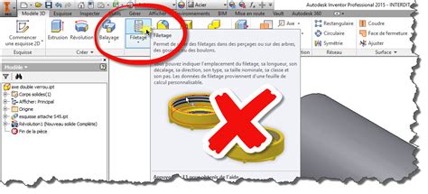 Taraudage Et Filetage Dans Inventor Ne Se Chargent Pas Aplicit