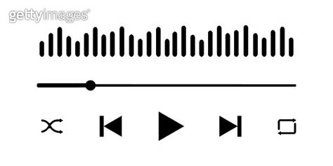 Audio Player Interface With Sound Wave Loading Progress Bar And Buttons Simple Mediaplayer