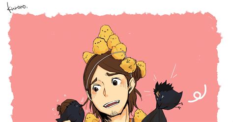 東西 東峰旭にひよこ乗せた！【hq東西】＋落書き くらたくろの（過去ログ置き場）のイラスト Pixiv