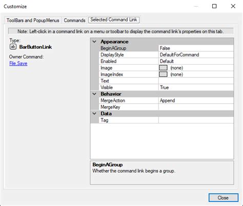 Designer For NET Framework Bars Reference Actipro WinForms Controls Docs
