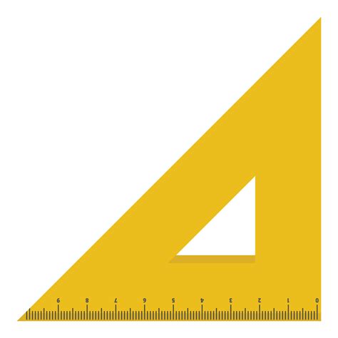 Yellow Triangular Ruler Icon Flat Style 14497660 Vector Art At Vecteezy